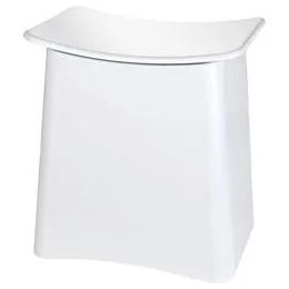 Badhocker Wenko "Wing", weiß, B:45 H:48 T:45, Hocker, mit herausnehmbarem Wäschesack