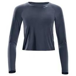 Langarmshirt WINSHAPE "AET119LS", Damen, Gr. XL, grau (anthrazit), 85% Polyester, 15% Elasthan, Rundhals, Shirts Langarmshirt, Cropped Functional Light and Soft