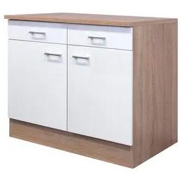 Unterschrank Flex-Well "Samoa", weiß (weiß, sonoma eiche), B:100cm H:85cm T:57cm, Spanplatte, Schränke, (B x H x T) 100 x 85 x 60 cm, für viel Stauraum
