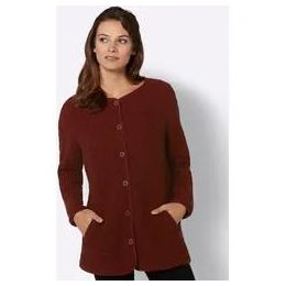 Fleecejacke Ambria, Damen, Gr. 44, rot (rotbraun), 100% Polyester, unifarben, Langarm, Jacken