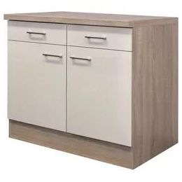 Unterschrank Flex-Well "Nepal", braun (kaschmir glanz, sonoma eiche), B:100 H:86 T:60, Holzwerkstoff, Schränke, Unterschrank, (B x H x T) 100 x 85/86 x 60 cm, für viel Stauraum