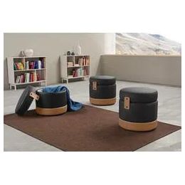 Hocker Egoitaliano "Tonder, Designhocker als Blickfang mit tollen Details", schwarz, B:50cm H:50cm T:50cm, Leder &raquo;BULL&laquo; (echtes Rindsleder). Geschliffenes, pigmentiertes und behandeltes Rindsleder mit einer Dicke von 1, 3-1, 5 mm. Dieses Leder zeigt eine ziemlich weiche Hand mit einem halb undurchsichtigen Aussehen. Es handelt sich um ein gesch&uuml;tztes Leder. Eine leichte Deckschicht sch&uuml;tzt sie vor