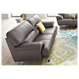 3-Sitzer Trendmanufaktur "Cecilia, in italienischem Design, bequem", braun, B:200cm H:87cm T:90cm, Microfaser PRIMABELLE (100% Polyester);NaturLEDER (echtes Rindsleder) in Sitz und Rücken. Korpus in passendem Kunstleder SOFTLUX bezogen;Luxus-Microfaser ALCAZAR (100% Polyester);Kunstleder SOFTLUX, Sofas, mit Chromfüßen