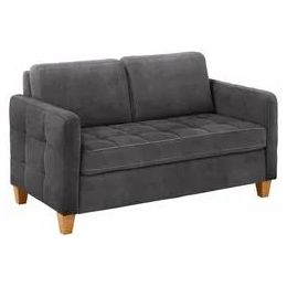 2-Sitzer Home Affaire "Earl", grau (anthrazit), B:133cm H:78cm T:78cm, Struktur fein (100% Polyester);Luxus-Microfaser ALTARA NUBUCK (100% Polyester);Luxus-Microfaser in Lederoptik (100% Polyester), Sofas