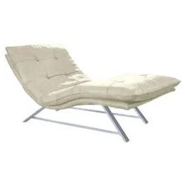 Relaxliege W.Schillig "daily dreams", beige (sahara s37), B:95cm H:91cm T:170cm, Stoff S37 (100% Polyester), Sofas, in Waffelkissen-Optik, wahlweise mit Motor, Kufengestell, in 2 Breiten