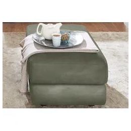 Hocker Calia italia "Gaia, in edlem Design und mit erstklassigem Sitzkomfort", grün, B:67 H:44 T:90, Luxus-Microfaser Ginevra (100% Polyester), Hocker, Polsterhocker, aus pflegeleichtem Luxus-Microfaser Ginevra Hydro Care