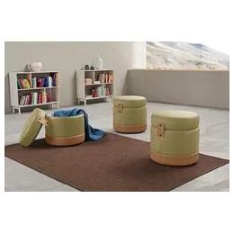 Hocker Egoitaliano "Tonder, Designhocker als Blickfang mit tollen Details", grün (pistazie), B:50 H:50 T:50, Leder »BULL« (echtes Rindsleder). Geschliffenes, pigmentiertes und behandeltes Rindsleder mit einer Dicke von 1, 3-1, 5 mm. Dieses Leder zeigt eine ziemlich weiche Hand mit einem halb undurchsichtigen Aussehen. Es handelt sich um ein geschütztes Leder. Eine leichte Deckschicht schützt sie v