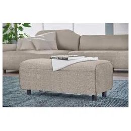 Hockerbank "CR.480", bunt (graubeige, natur 044, 20), B:100cm H:42cm T:51cm, Leder OSKAR;Chenille COCO (72% Polyester 15% Baumwolle 13% Polyacryl), CREATION BY ROLF BENZ, Hocker, Polsterhocker