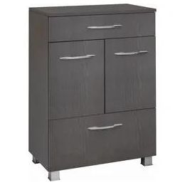 Unterschrank Welltime "Portofino", grau (graphit, graphit), B:60cm H:84cm T:35cm, Schränke, Bad-Unterschrank
