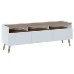 Lowboard Inosign "Scandi", weiß (weiß alpin, jackson hickory), B:149,7cm H:51,7cm T:41,7cm, Spanplatte, Sideboards, Breite 150 cm