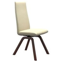 Polsterstuhl stressless "Laurel", beige (vanilla paloma, walnuss), B:49cm H:105cm T:60cm, Leder PALOMA: PALOMA ist ein durchgefärbtes Semianilin-Möbelleder mit natürlicher Narbung., Stühle, High Back, Größe M, mit schräggestellten Beinen in Walnuss