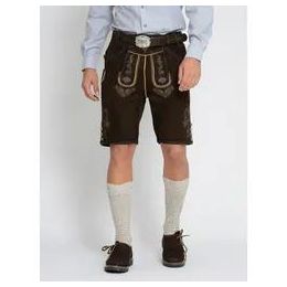 Trachtenhose JCC "31023118", Herren, Gr. 58, Normalgrößen, braun (schwarz braun), Obermaterial: 100% Ziegenvelours; Schnalle aus Metall, Hosen