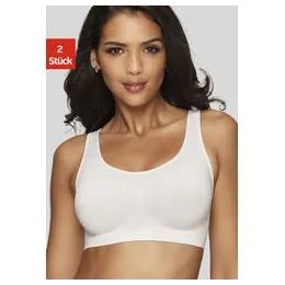 Bralette-BH Petite Fleur, Damen, Gr. S (36/38), N-Gr, weiß (2xweiß), Microtouch, Obermaterial: 88% Polyamid, 12% Elasthan, bequem, BHs BH-Set Bralette, SEAMLESS ohne Bügel aus weichem Microtouchmaterial