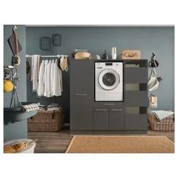 Mehrzweckschrank-Set LAUNDREEZY "LAUNDREEZY LDSK8", grau (anthrazit), B:167,5cm H:162cm T:67,5cm, Holzwerkstoff, Kastenmöbel-Sets, Breite 167,5 cm