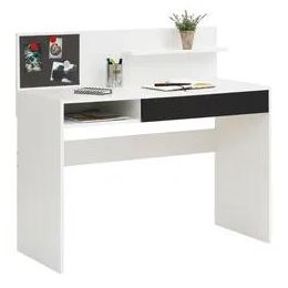 Schreibtisch Inosign "Magnet", schwarz-weiß (weiß, schwarz, weiß, weiß), B:110cm H:103cm T:50cm, Tische, Magnettafel, große Arbeitsfläche, Schubkasten und Ablageboden