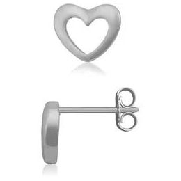 Paar Ohrstecker Firetti "Schmuck Geschenk Silber 925 Ohrschmuck Herz", silber (silberfarben), Ohrringe, Damen, Silber 925 (Sterlingsilber)
