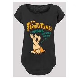 Kurzarmshirt F4NT4STIC "F4NT4STIC Damen Fred Yabba Dabba Doo with Ladies Long Slub Tee", Herren, Gr. 5XL, schwarz, 100% Baumwolle, unifarben, normal, Rundhals, Shirts