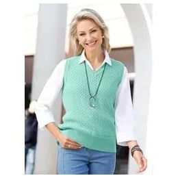 Pullunder Classic Basics "Pullunder", Damen, Gr. 42, blau (türkis), 100% Polyacryl, unifarben, Pullover