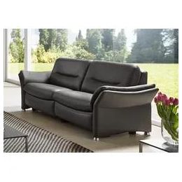 2,5-Sitzer Hukla "HU-SF15058 Ledersofa, Breite 194 cm", schwarz (torro anthrazit), B:194cm H:91cm T:92cm, Sofas, aus Leder, optional Kopfstütze u. WallAway-Funktion