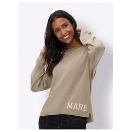 Strickpullover Heine "Pullover", Damen, Gr. 44, beige (sesam), 100% Baumwolle, gemustert, mehrfarbig, Pullover