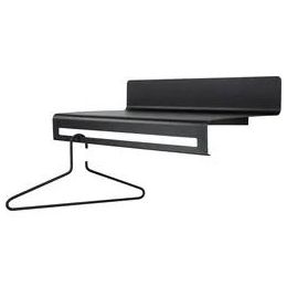 Garderobenleiste SPINDER DESIGN "SWAY 60", schwarz, B:60cm H:18cm T:30cm, Stahl, Garderobenhalter, 2-in-1 Wandregal + Garderobe