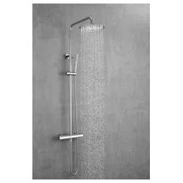 Duschsystem Welltime "Sanddorn", silber (silberfarben poliert), H:135cm T:9,5cm, Brausegarnituren, Überkopfbrause, Regendusche Wellnessdusche in verschiedenen Farben