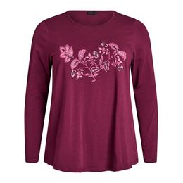 ZIZZI Schlafshirt 'MDana' Damen Gr&ouml;&szlig;e 9XL/10XL pink / burgunder / schwarz
