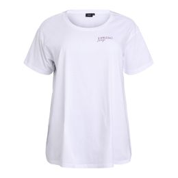 ZIZZI T-Shirt 'Mally' Damen Gr&ouml;&szlig;e 9XL/10XL dunkellila / wei&szlig;