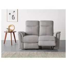 2-Sitzer Home Affaire "Southbrook", grau (hellgrau), B:144cm H:99cm T:92cm, Webstoff 95% Polyester 5% Nylon, Sofas, mit manueller und elektrischer Relaxfunktion