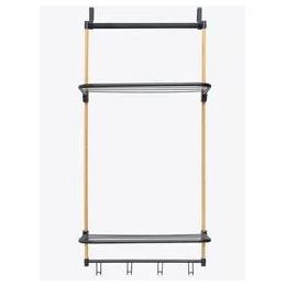 Garderobenhalter Heine HOME, schwarz (schwarz, natur), B:45,5cm H:90cm T:29cm, Bambus, Metall, Garderobenhalter