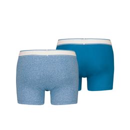 Levi's Boxershorts LEVI'S "LEVIS MEN VNTG HTR BOXER BRIEF ORG CO 2P", Herren, Gr. XL, blau (light blau), Obermaterial: 95% Baumwolle, 5% Elasthan, normal, Unterhosen, mit breitem Logobund