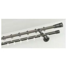 Gardinenstange Gardinia "Chicago", grau (titanfarben), L:160cm Ø:20mm, Metall, Gardinenstangen, Serie Einzelprogramm Chicago Ø 20 mm