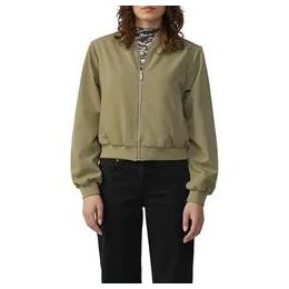 Blouson QS, Damen, Gr. S (36), grün, Obermaterial: 76% Polyester, 20% Viskose, 4% Elasthan, unifarben, Casual, regular fit taillenbedeckt, Rippbündchen, Jacken, mit Rippbündchen