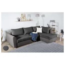 Ecksofa Collection AB "JANA XL-Sofa L-Form", grau (anthrazit), B:250cm H:42cm T:161cm, 100%Polyester, Sofas, inkl. Bettfunktion, Bettkasten und Bonnelfederkern