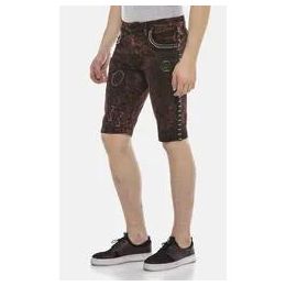 Cipo & Baxx Jeansbermudas CIPO & BAXX "Bermuda & Short", Herren, Gr. 34, Normalgrößen, rot (burgundy), 98% Baumwolle;2% Elasthan, unifarben, Basic, regular fit kurz, Jeans, aus Baumwollmix