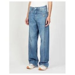 Weite Jeans Gang "Gang Jeans Relaxed Fit 94FANNY", Damen, Gr. 32, Normalgrößen, blau (denim blau), 70% Baumwolle, 20% Recycelte Baumwolle, 8% Polyester, 2% Elasthan, Jeans