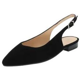 Ballerina Peter Kaiser "Peter Kaiser Ballerinas Veloursleder", Damen, Gr. 38, schwarz, Veloursleder, elegant, Schuhe