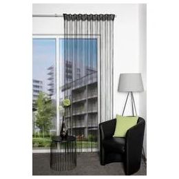 Fadenvorhang Home Wohnideen "SIMINO" Gr. 1, schwarz, B:145cm H:245cm, Jacquard, Polyester, Gardinen, Fadenstore Jacquard, Kombiband