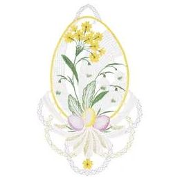 Fensterbild "Fensterbild "Osterei" farbig", bunt, B:21cm H:30cm, Polyester, W. REUTER & SOHN - PLAUENER SPITZE, Fensterbilder