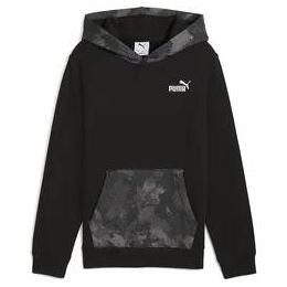 Hoodie Puma "Essentials Camo Hoodie Jungen", Kinder, Gr. 116, schwarz, 66% Baumwolle, 34% Polyester, normal, Sweatshirts