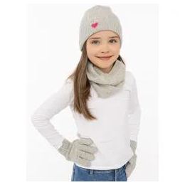 Beanie ZwillingSHERZ ""Heart-Patch"", Baby, grau (hellgrau), Strick, Obermaterial: 100% Kaschmir, Mützen, Kids-Kaschmir Mütze mit Herzpatch
