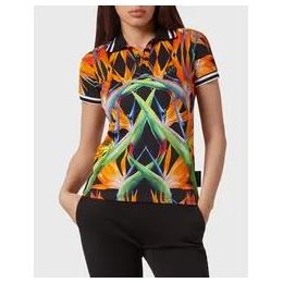 Poloshirt Plein Sport "Poloshirt", Damen, Gr. XS, schwarz (0221, schwarz, multicolorot), Obermaterial: 100% Baumwolle, Shirts