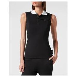 Poloshirt Plein Sport "Basic", Damen, Gr. S, schwarz (02, schwarz), Obermaterial: 100% Baumwolle, Shirts