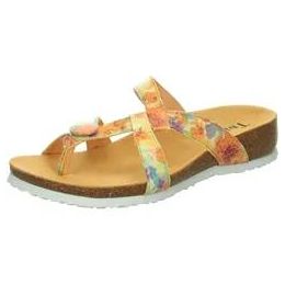 Think! Zehentrenner THINK "Think Zehensteg Leder", Damen, Gr. 42, bunt (multicolor), Leder, Casual, Schuhe