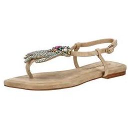 Zehentrenner Alma en Pena "Alma en Pena Zehensteg Leder", Damen, Gr. 38, sand, Leder, Schuhe