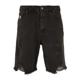 Shorts Karl Kani "Karl Kani Herren KM232-027-2 KK OG Heavy Distressed Denim Shorts", Herren, Gr. 36, Normalgrößen, bleachedschwarz, 100% Baumwolle, unifarben, normal, Hosen
