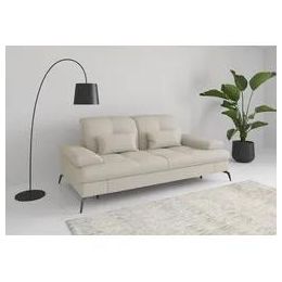 Sit & More 2,5-Sitzer SIT & MORE "Amica, inkl. Sitztiefenverstellung und Armteilverstellung", beige (creme), B:202cm H:90cm T:122cm, 95% Polyester, 5% Polyamid, Sofas, wahlweise mit Kopfteilverstellung und Bettfunktion