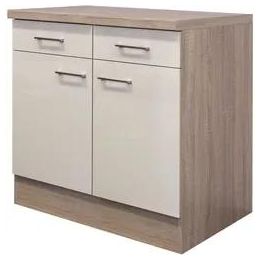 Unterschrank Flex-Well "Nepal", braun (kaschmir glanz, sonoma eiche), B:80cm H:86cm T:60cm, Holzwerkstoff, Schränke, Küchenunterschrank, (B x H x T) 80 x 85/86 x 60 cm, für viel Stauraum