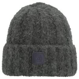 Strickmütze Chillouts "Frauke Hat", Damen, grau (dunkelgrau), Grobstrick, Kunstfaser, Mützen, Mit breitem Umschlag