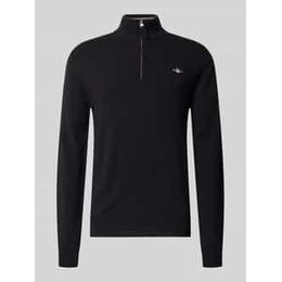 Gant Regular Fit Pullover mit Strick-Optik aus reiner Lammwolle